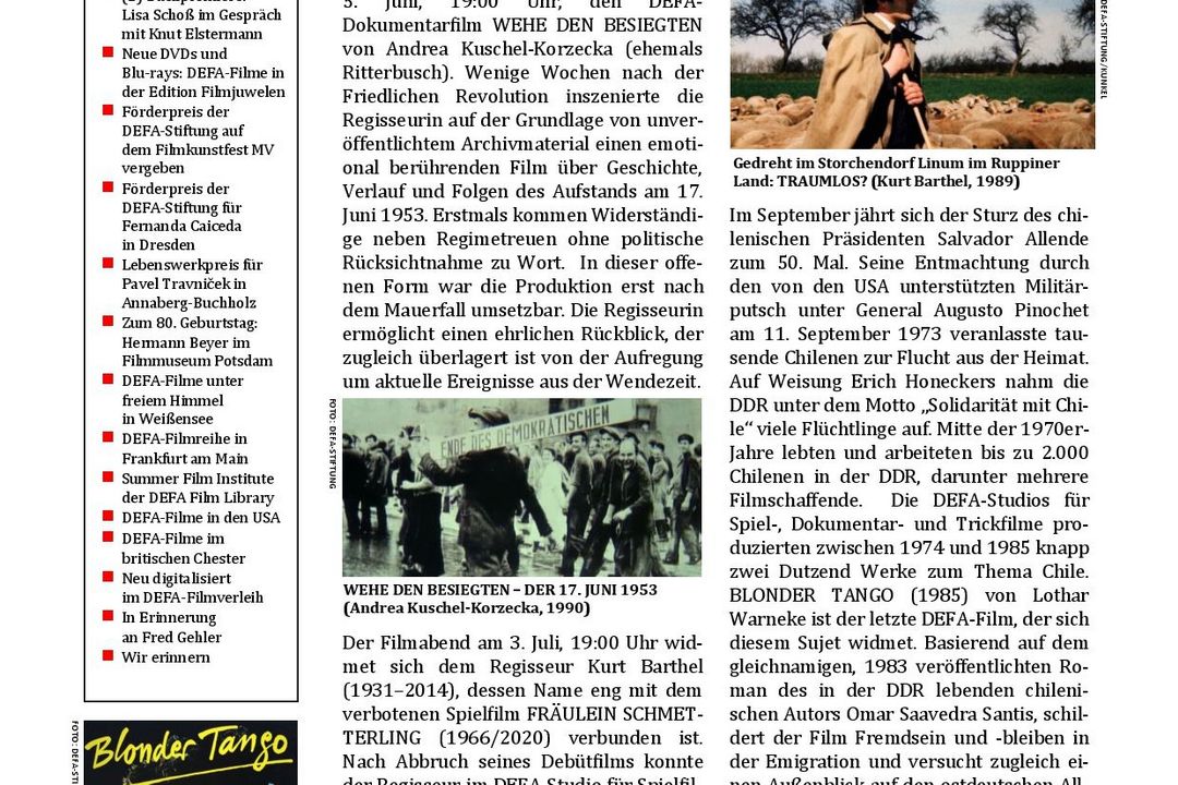 Newsletter 3/2023 erschienen - DEFA - Stiftung